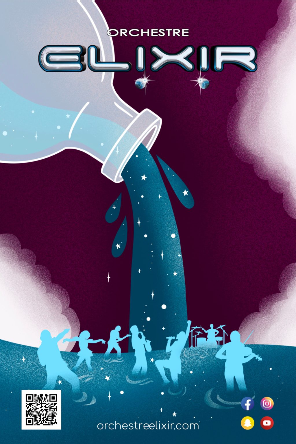 Affiche illustrée pour l'Orchestre Elixir - Maia Imagine